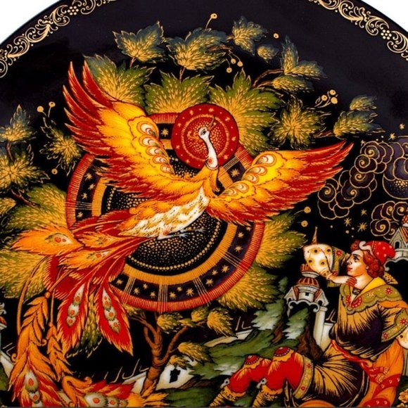 Palekh | Accents | Nwt Palekh Decorative Porcelain Plate Set Firebird ...